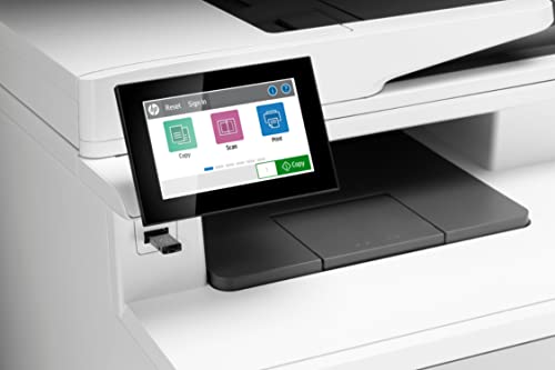 HP Laserjet Enterprise MFP M480f All-in-One Wired Color Laser Printer, White - Print Scan Copy Fax - 4.3" Touchscreen, 29 ppm, Auto Duplex Printing, 50-Sheet ADF, Ethernet, Cbmou External Webcam