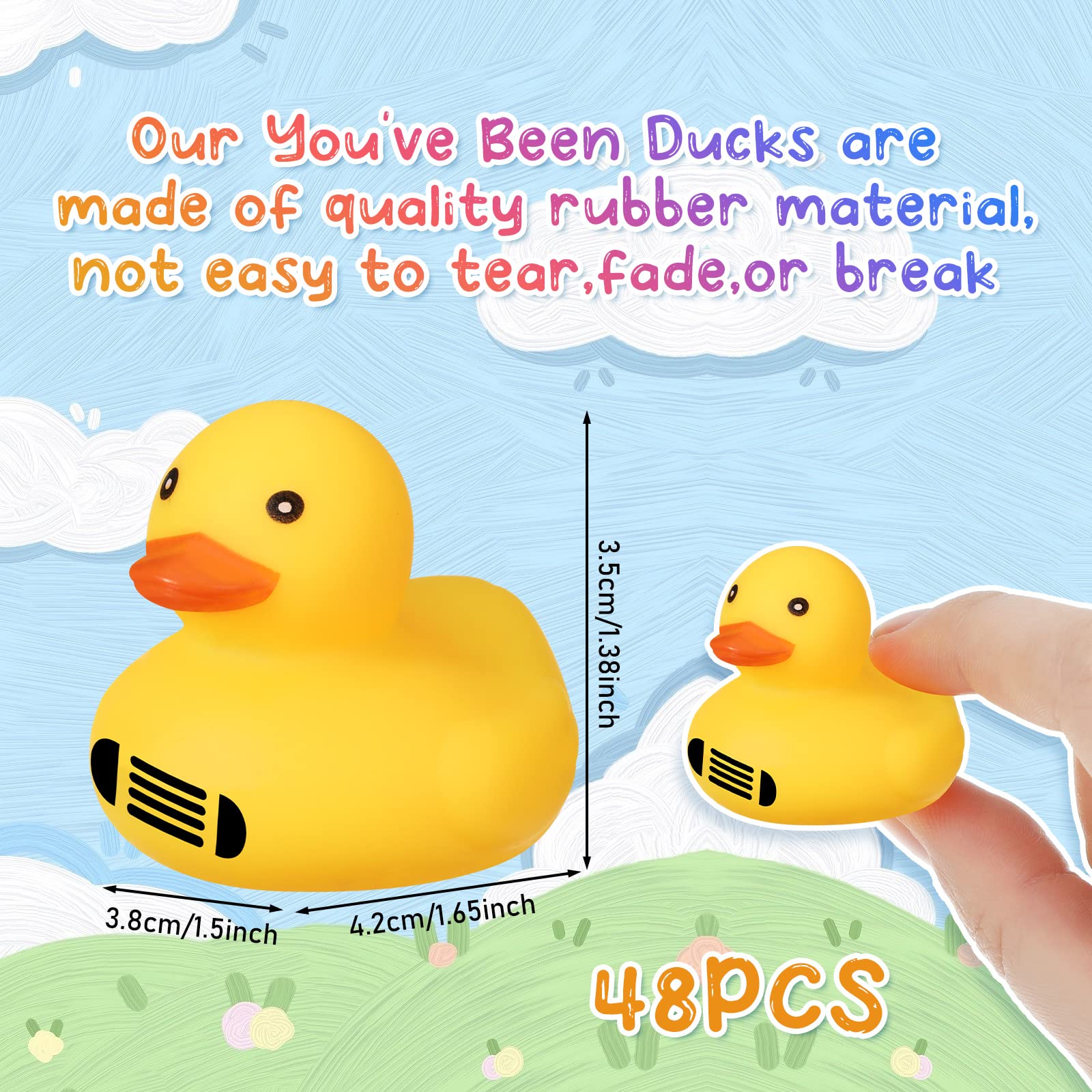 Leitee Rubber Ducks for Ducking You've Been Ducked Mini Bulk Yellow Rubber Duckies for Bath Toys Birthday Game Pool Party Favors(72 Pcs,Cute)