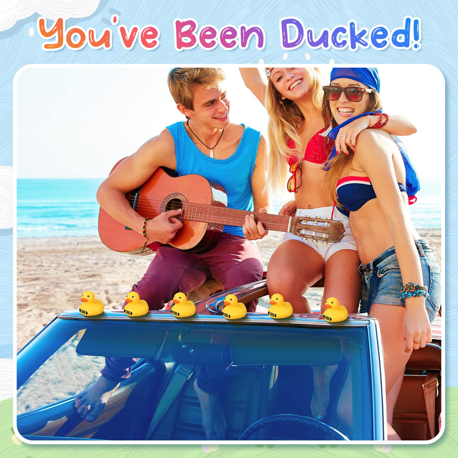 Leitee Rubber Ducks for Ducking You've Been Ducked Mini Bulk Yellow Rubber Duckies for Bath Toys Birthday Game Pool Party Favors(72 Pcs,Cute)