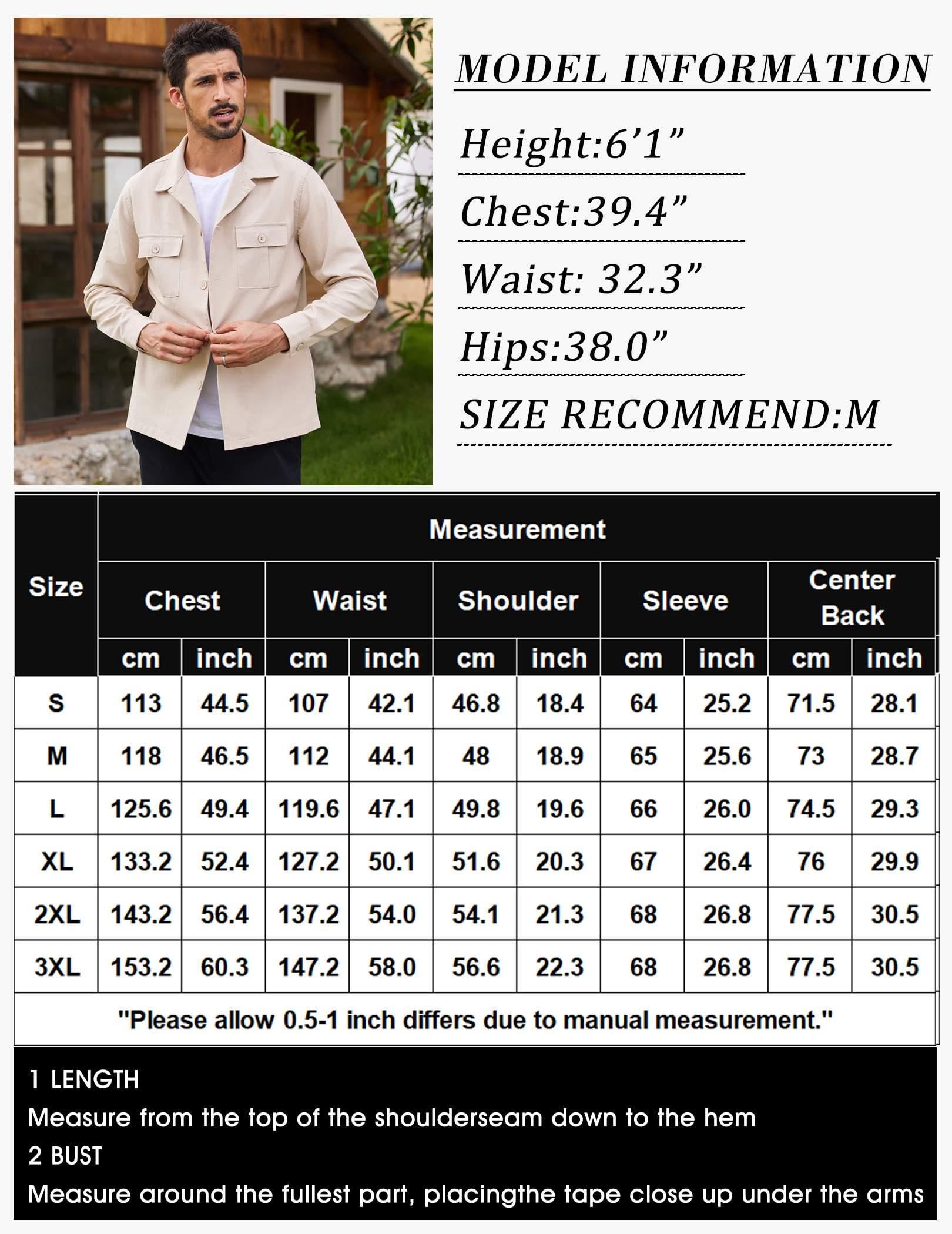 COOFANDY Trucker Jackets for Men Casual Lightweight Overshirt Button Down Shirt Jacket with Pockets