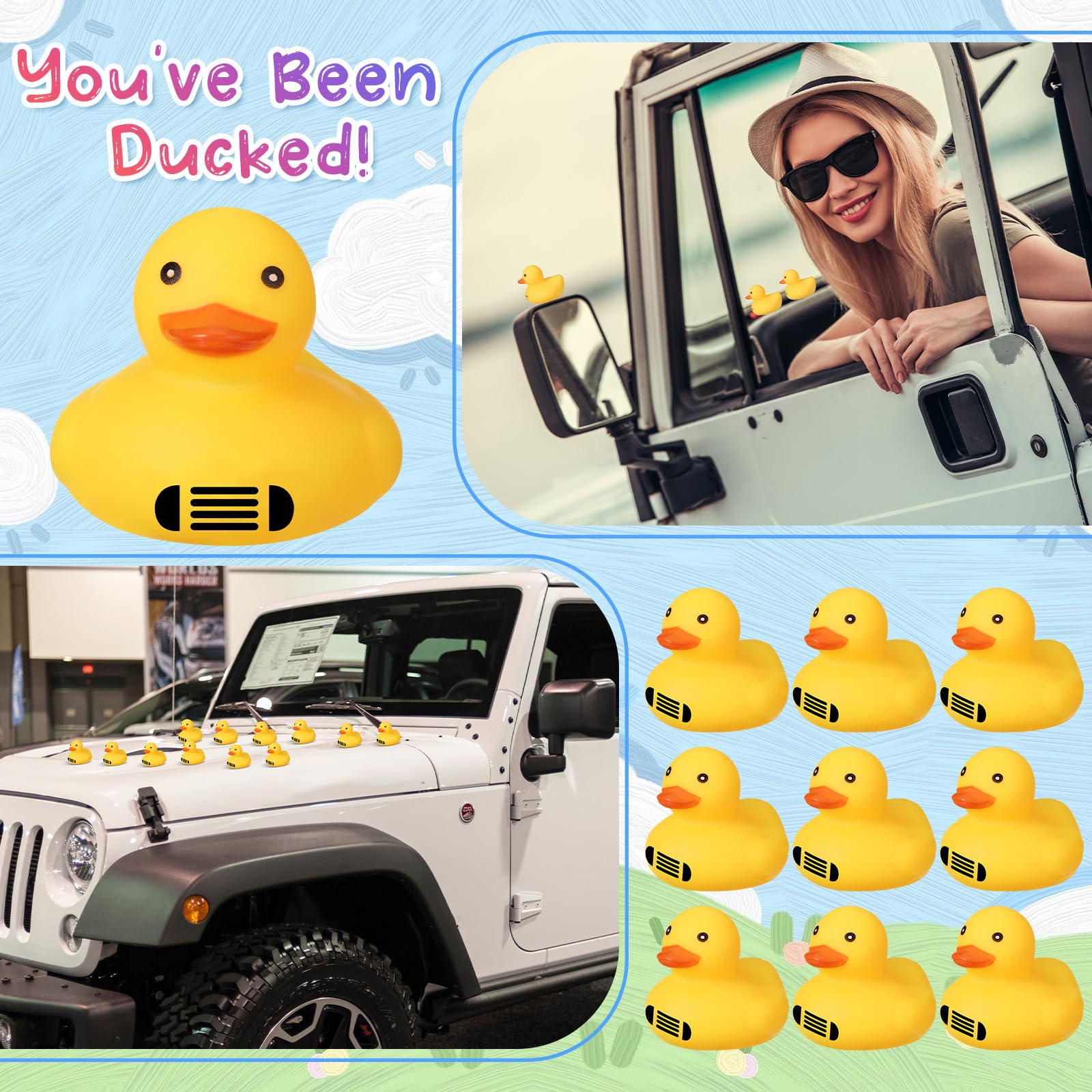 Leitee Rubber Ducks for Ducking You've Been Ducked Mini Bulk Yellow Rubber Duckies for Bath Toys Birthday Game Pool Party Favors(72 Pcs,Cute)