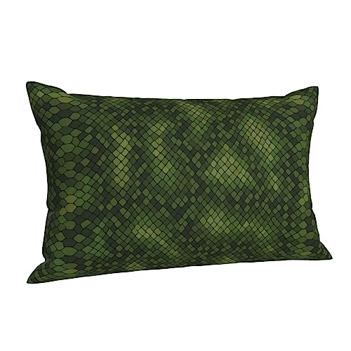 ALYYDFF Python Skin Colors Snake Abstract camo Green Pillow Cover Rectangle Throw Pillow Case for Sofa Bed Chair Living Room Home Decor 20"x30"
