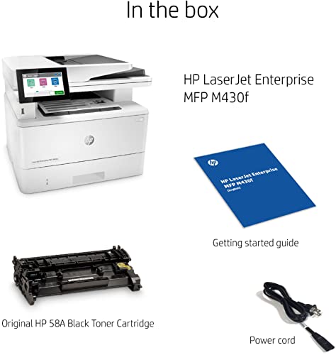 HP Laserjet Enterprise MFP M430f All-in-One Wired Monochrome Laser Printer - Print Scan Copy Fax - 40 ppm, 1200x1200 dpi, 2GB Memory, Auto Duplex Printing, 50-Sheet ADF, Ethernet, Cbmou Printer_Cable