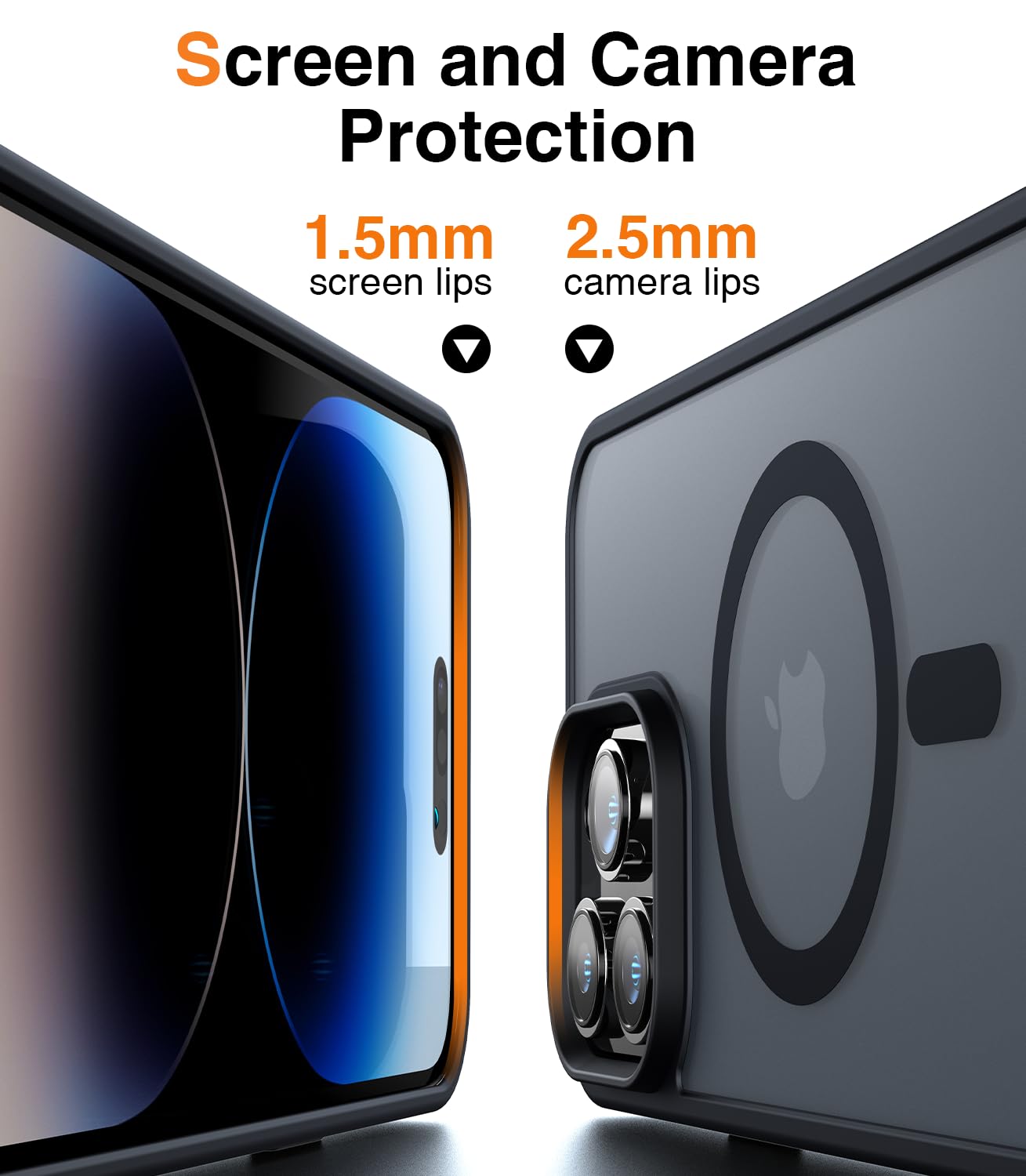 Meifigno Magic Mag Series for iPhone 14 Pro Max Case, [Military Grade Protection & Compatible with MagSafe], Translucent Matte Back with Aluminum Alloy Keys, for iPhone 14 Pro Max 6.7", Black