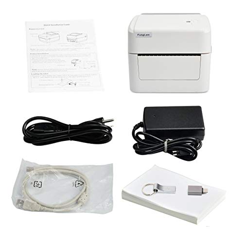 FungLam Label Printer, High Speed USB Direct Thermal Label Printer for Amazon, Ebay, Etsy, Shipify Labeling, 4x6 Shipping Label Printer, Thermal Printer, White