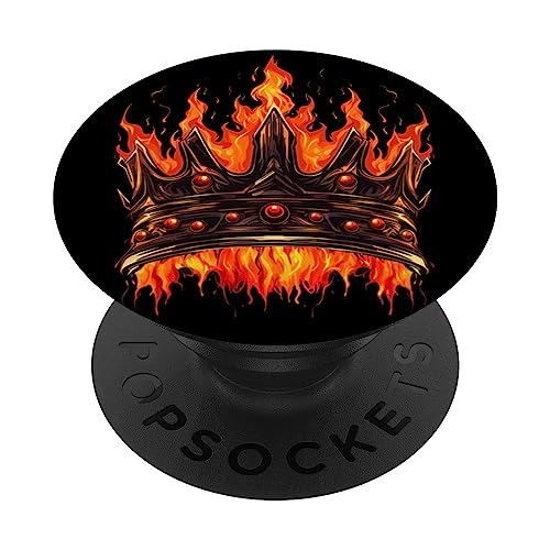 Burning Crown for Lords and Kings Lovers PopSockets Swappable PopGrip