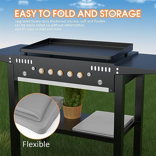Silicone Griddle Cover for 28" Blackstone Grill -Upgraded Full-Edge Design, Heavy Duty Food Grade Silicone Griddle Mat - All Season Protective Griddle Top Cover for Blackstone Grill