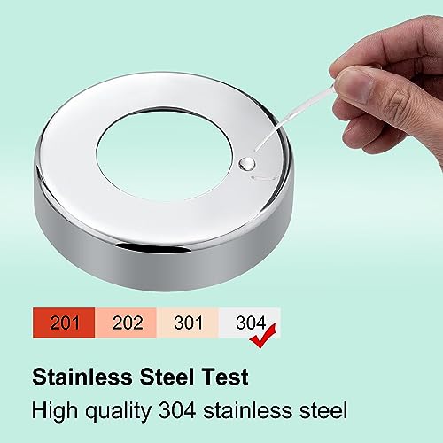 Juvielich 4 Pcs Escutcheon Plate Cover Base Pipe Cover Flange Plates 51mm Fit Pipe Dia 2.01" Overall Diameter 3.94 Inch 304 Stainless Steel for Pool Spa Ladder Handrail Post Plate Guardrail Silver