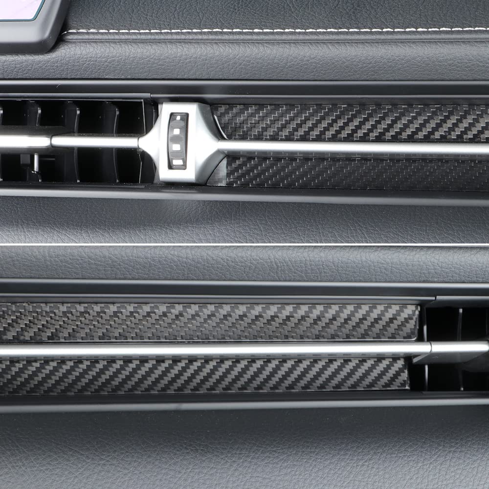 JSWAN 2PCS Carbon Fiber Center Console Co-Pilot Strips Trim Fit for Toyota Supra A90 GR MK5 Dashboard Cover, Center Console Air Outlet Trim Cover, Interior Accessories