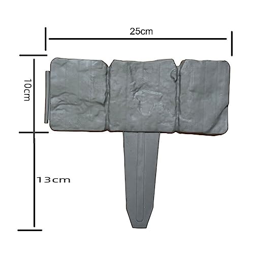 Reheyre 10pcs Garden Landscape Edging Borders, Anti-deform Garden Edging Border, Garden Landscape Edging Border for Grass Lawns Yard, Faux Stone Design Lawn Border Black