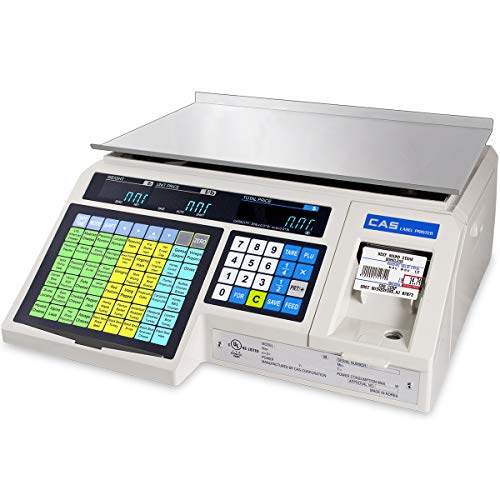 CAS LP-1000N Label Printing Scale Legal for Trade , 30 x 0.01 lb with a FREE 1 case CAS LST-8020 UPC w/Ingredients Label, 58 x 60 mm