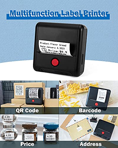 Thermal Label Maker Printer Mini - M200 Thermal Label Printer Bluetooth Wireless Support up to 3inch / 80mm Label with 3 Roll 50x80mm Thermal Labels, 100PCS/Roll