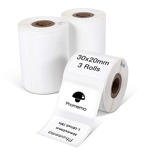 Phomemo M110 Bluetooth Label Maker with 3 Rolls 1.18" x 0.79" (30x20mm),Bluetooth Thermal Label Maker Printer for Clothing, Jewelry, Retail, Mailing, Barcode, Compatible with Android & iOS System