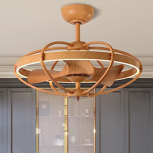 Ceiling Fans with Lights, Indoor Ceiling Fan with Reversible DC Motor, for Patio Bedroom Living Room (Size : 64cm/25in)