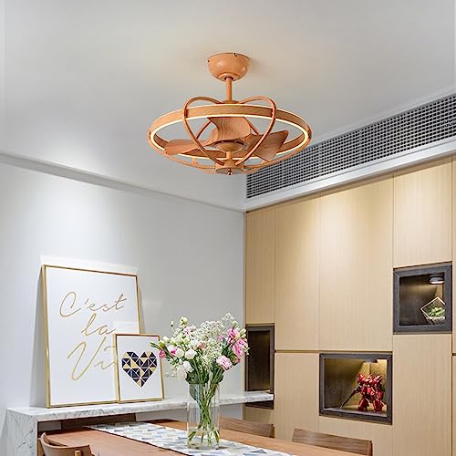 Ceiling Fans with Lights, Indoor Ceiling Fan with Reversible DC Motor, for Patio Bedroom Living Room (Size : 64cm/25in)