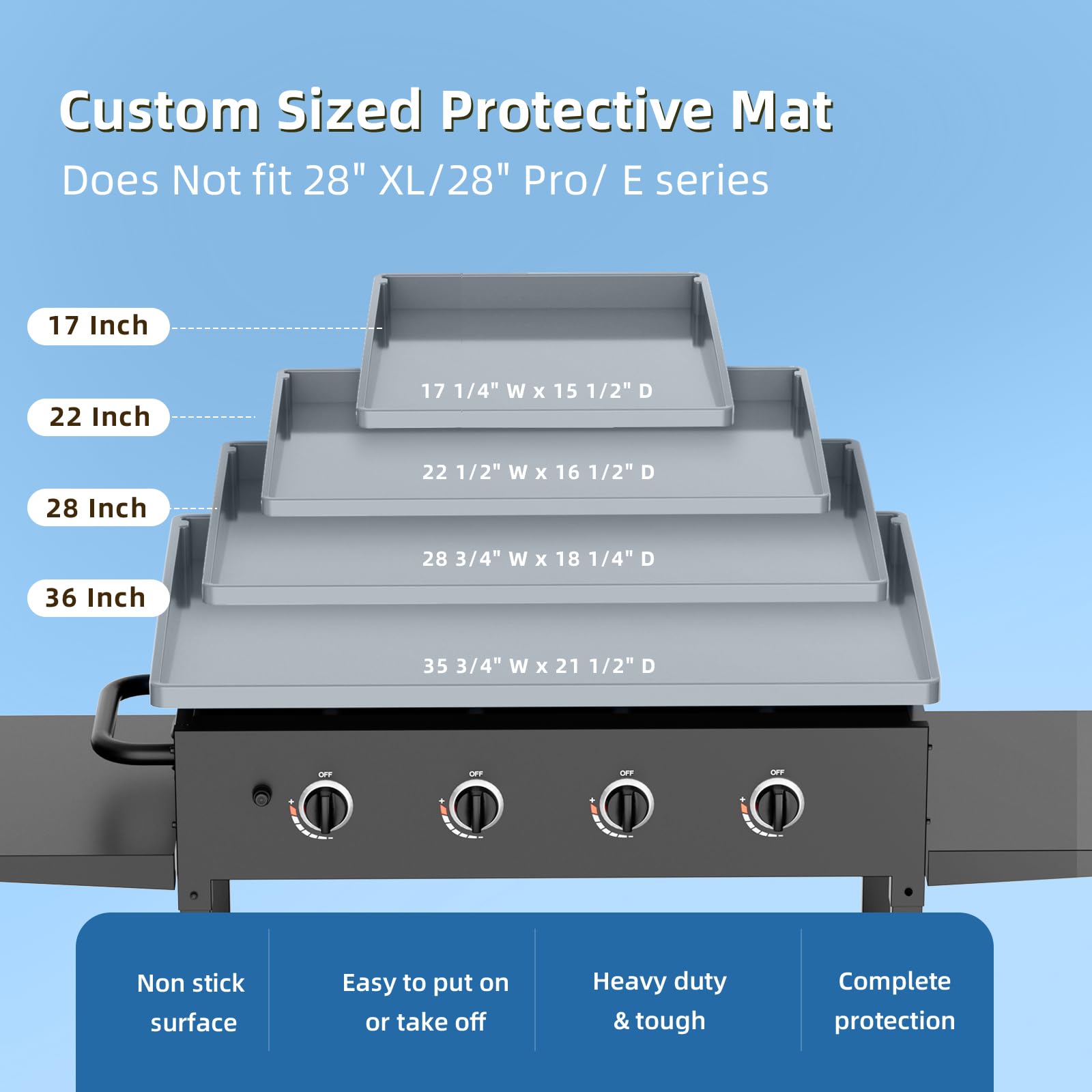 Silicone Griddle Mat for Blackstone 22 inch Tabletop Griddle, Upgraded Full Edge Coverage Griddle Cover, 100% Food Grade Silicone Griddle Cover, Outdoor Griddle Accessories for Blackstone