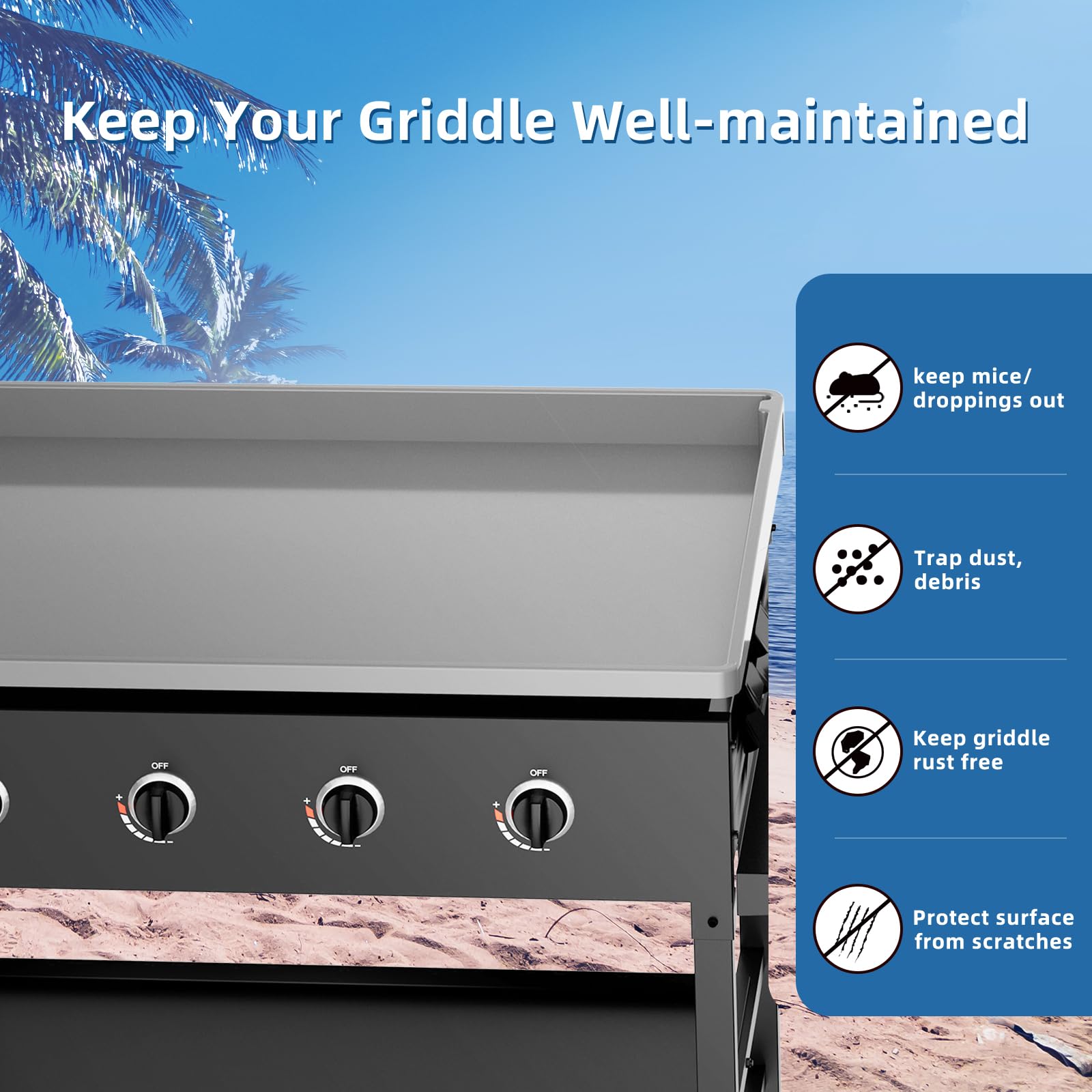 Silicone Griddle Mat for Blackstone 22 inch Tabletop Griddle, Upgraded Full Edge Coverage Griddle Cover, 100% Food Grade Silicone Griddle Cover, Outdoor Griddle Accessories for Blackstone