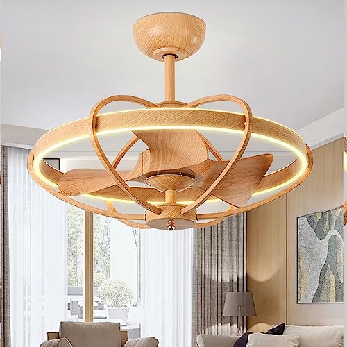 Ceiling Fans with Lights, Indoor Ceiling Fan with Reversible DC Motor, for Patio Bedroom Living Room (Size : 64cm/25in)