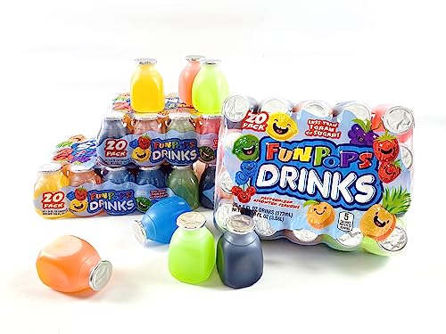 Fun Pops Kids Juice Drink Variety Pack, 6-Ounce 20-Pack, Less Than 1gm Sugar, Flavors Kids Love