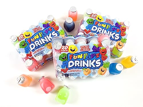 Fun Pops Kids Juice Drink Variety Pack, 6-Ounce 20-Pack, Less Than 1gm Sugar, Flavors Kids Love