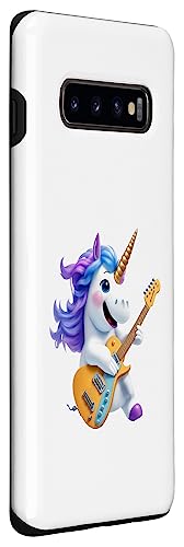 Galaxy S10+ Cool unicorn rocking with electric guitar cute rock music Case