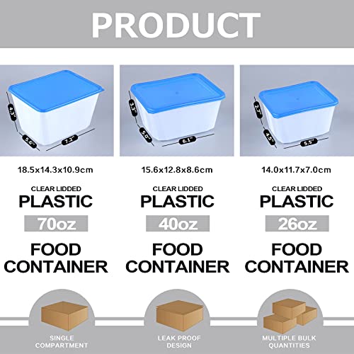 YESOON [30 Pack] Reusable Freezer Food Storage Containers with Lids [26oz-40oz-70oz] Plastic Meal Prep Container Sets Bento Box BPA Free Freezer & Microwaveable & Dishwasher Safe