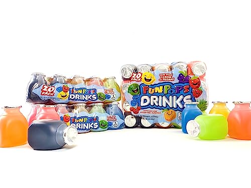 Fun Pops Kids Juice Drink Variety Pack, 6-Ounce 20-Pack, Less Than 1gm Sugar, Flavors Kids Love