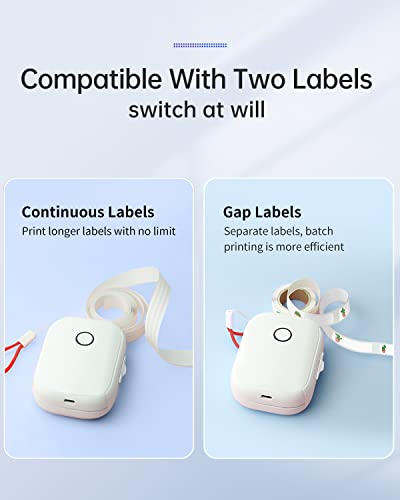 MARKLIFE P12 Label Maker Machine with Tape - Portable Bluetooth Label Printer, Mini Printer Can Print Continuous Label, Sticker Printer Compatible with iOS Android, for Business Home Office (White)
