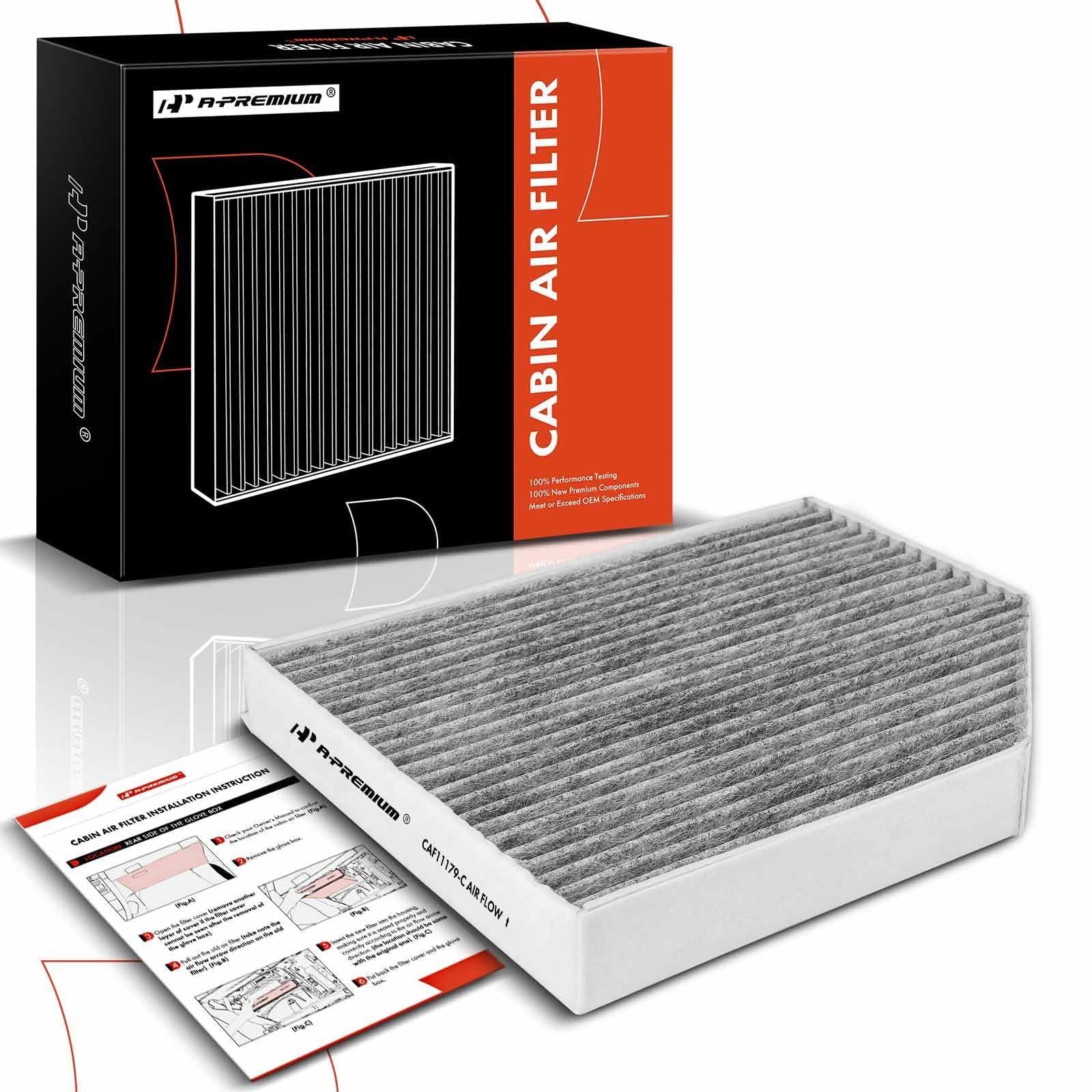 A-Premium Cabin Air Filter with Activated Carbon Compatible with Audi Q5 2009-2017, A4 Quattro 2009-2016, A5 Quattro 2008-2017, A4 2009-2016, S5 2008-2018, S4 2010-2016 & Porsche Macan 2015-2018