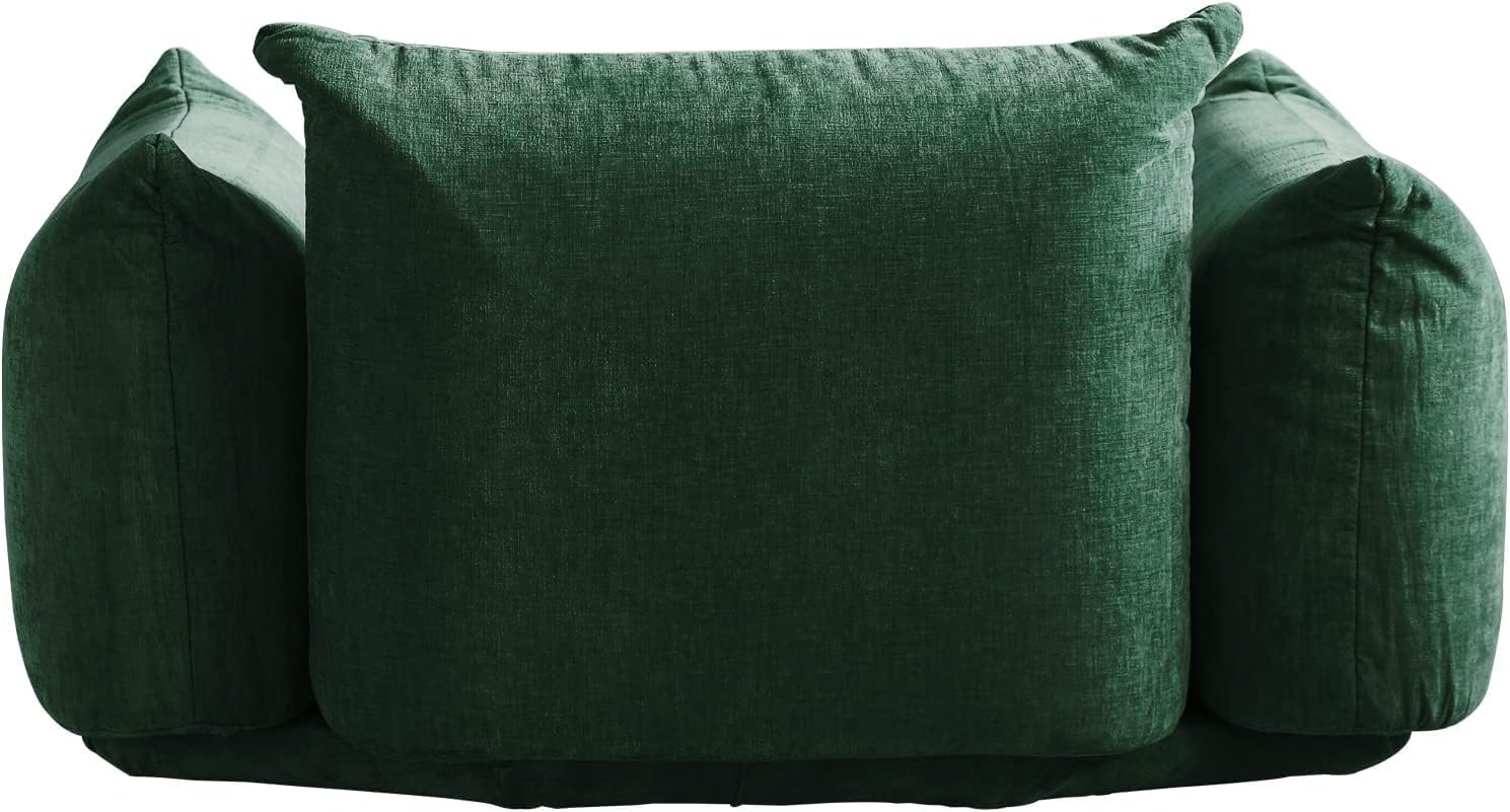 JACH Mid-Century Modern Comfy Sofa Couch with Thick Cushion, Chenille Single Accent Chair Deep Seat Couches, 50" Plush Sofas Furniture for Small Spaces Living Room Bedroom Office Apartment, Green