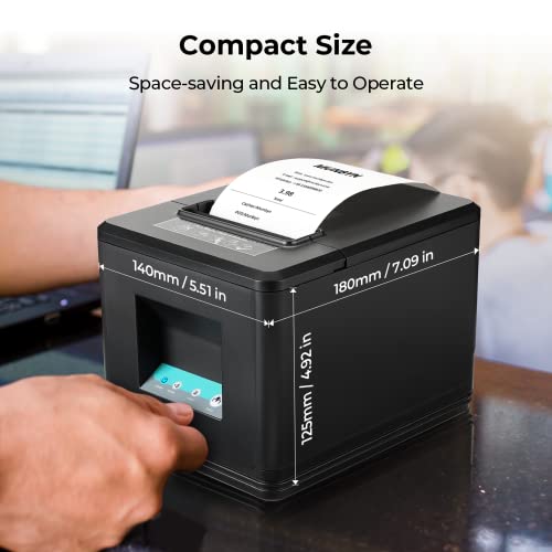 MUNBYN 80mm USB Receipt Printer, POS Printer with Auto Cutter ESC/POS Command Support Windows(Only USB Interface)