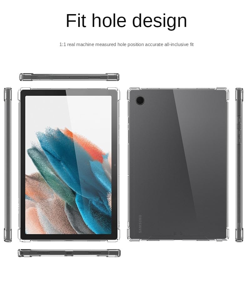 Clear Case Compatible with Samsung Galaxy Tab A8 10.5" SM-X200 X205 2022 2021 Transparent TPU Ultra-Thin Protective Cover (Color : Transparent, Size : A8 10.5 SM-X200)