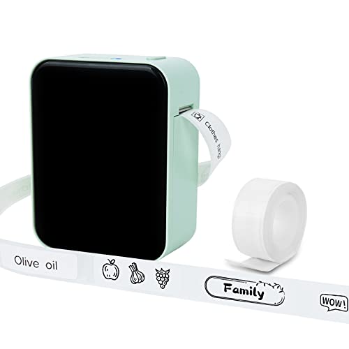 MAOZUA Label Maker Machine with Tape, Portable Bluetooth Thermal Label Printer for Office Home Kitchen Organization, Compatible with iOS, Android