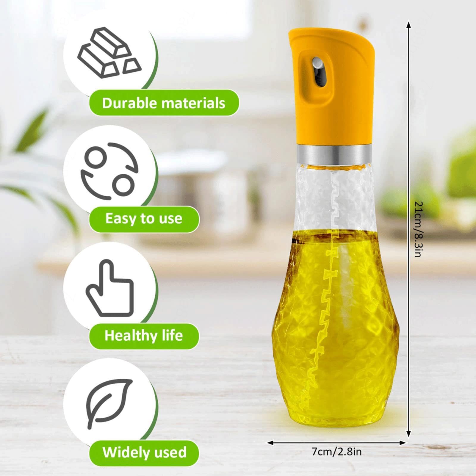 FBITE Kitchen Spray Bottle, Oil Mister, 260ml Spritzer Bottles Edible Oil Spray for BBQ,Salad,Baking,Grill