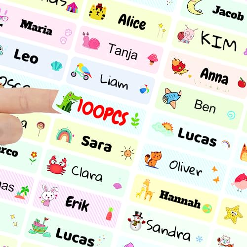 NameTags,Name Stickers,Name Labels Stickers,Personalised Name Stickers,Personalized Name Labels for Kids School,Washable Name Labels for Water Cup,Stationery & Kid's Item (100, Color)