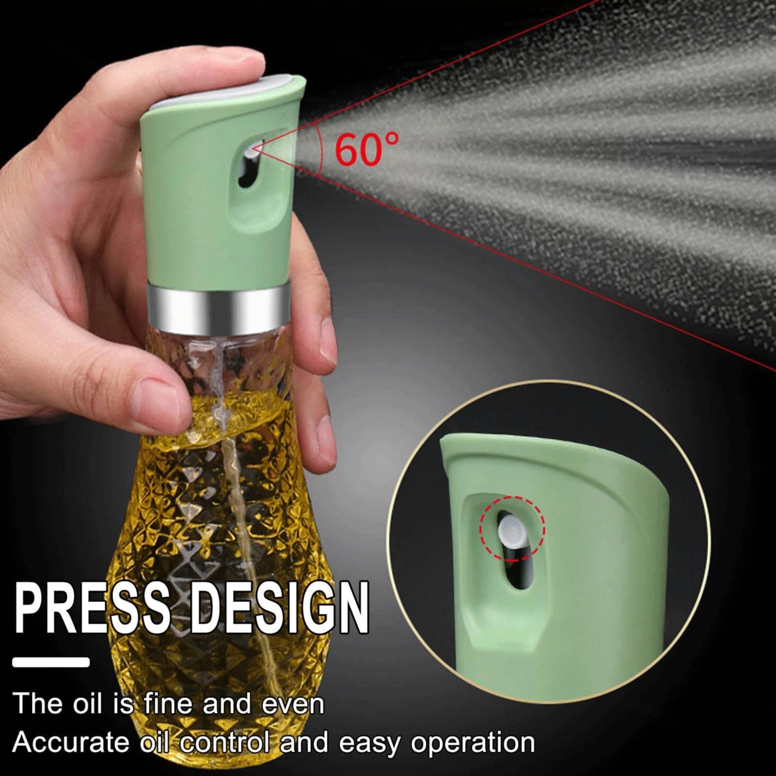 FBITE Kitchen Spray Bottle, Oil Mister, 260ml Spritzer Bottles Edible Oil Spray for BBQ,Salad,Baking,Grill