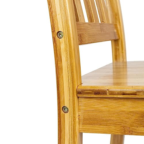 Kopokd [Set of 2 Dining Chairs - Sturdy Wooden Seats Natural Finish Kitchen Furniture