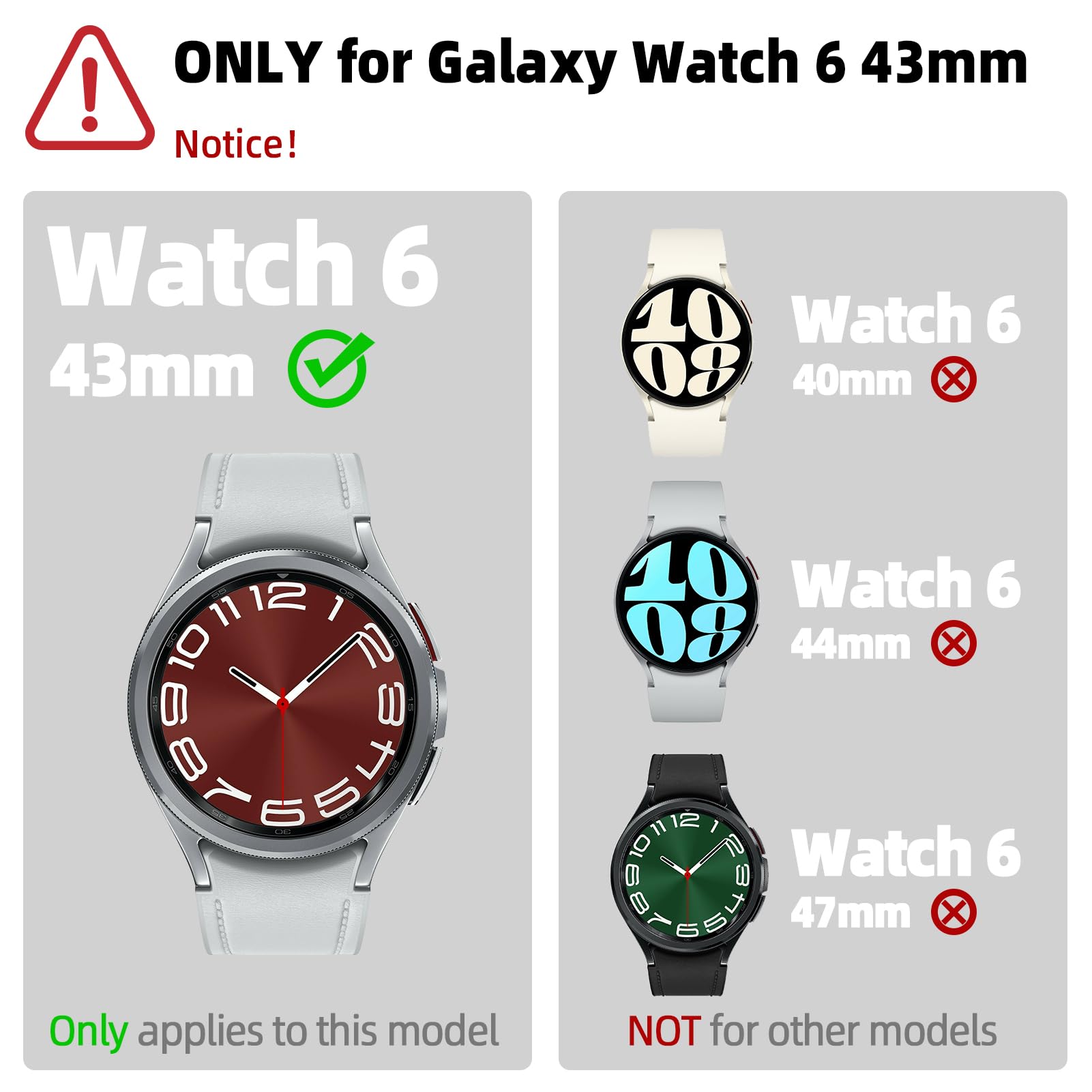 SPGUARD [4 Pack] for Samsung Galaxy Watch 6 Classic 43mm Screen Protector,Tempered Glass Protective Film Cover Accessories for Galaxy Watch 6 Classic 43mm (NOT for Other Models)
