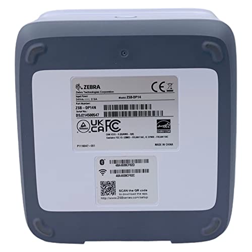 Zebra ZSB-DP14N ZSB Series 4" Small Business Label Printer, Direct Thermal Only, 300 DPI, Cloud Connected WiFi Bluetooth, Home Office Wireless Labeling for Address, Folders, Shipping, Barcodes,JTTANDS