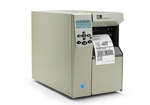 Zebra 102-801-00200 105SL Plus Desktop Thermal Transfer Label Printer, 203 DPI, Serial/PAR/USB , Monochrome, 15.5" H x 10.31" W x 20.38" D, With Rewind and Peeler