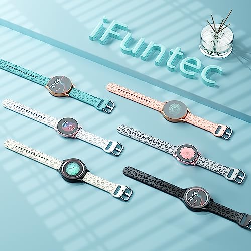 Leopard Engraved Bands Compatible with Samsung Galaxy Watch 6/5/Watch 4 40mm 44mm for Women, Samsung Galaxy Watch 5 Pro 45mm/Galaxy Active 2/Galaxy Watch 3, 20mm Soft Silicone Replacement Sport Strap