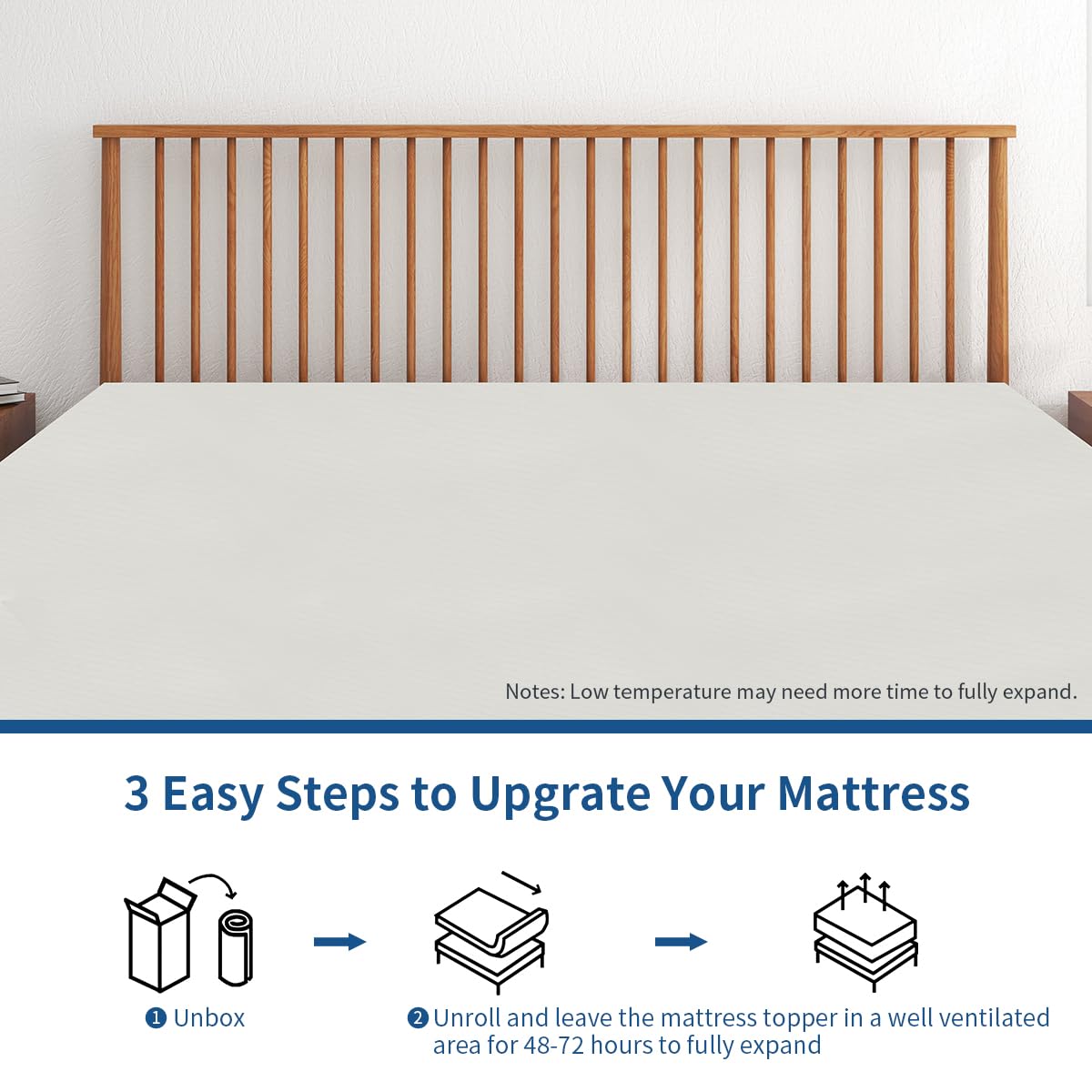 Mattress Topper, 3 Inch Queen Size Egg Crate Gel Memory Foam Bed Topper with Breathable Cover, Pressure Relief, CertiPUR-US Certified