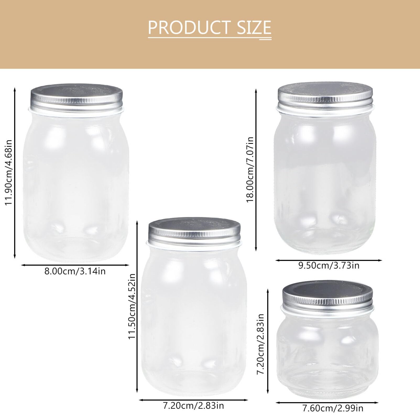 4pcs Small Honey Jar Sugar Scrub Jars Mason Jars Transparent Jam Containers Sealed Honey Jars Jam Clear Jars for Home Kitchen Jam Jars Clear Glass Jars Lidded Jam Jars Sealing Jars