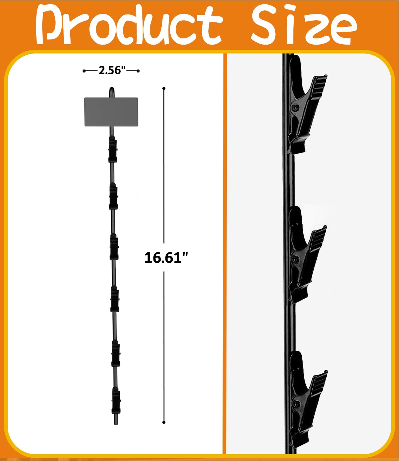 Strips Hooks Chip Rack Display Hanging 16.5 Inches with 6 Chip Black Greeting Card Hooks for Party Vendors Chip Bag Holder Snack Candy Portable Retail Organizer Storage Metal with Label Header 4 Pack