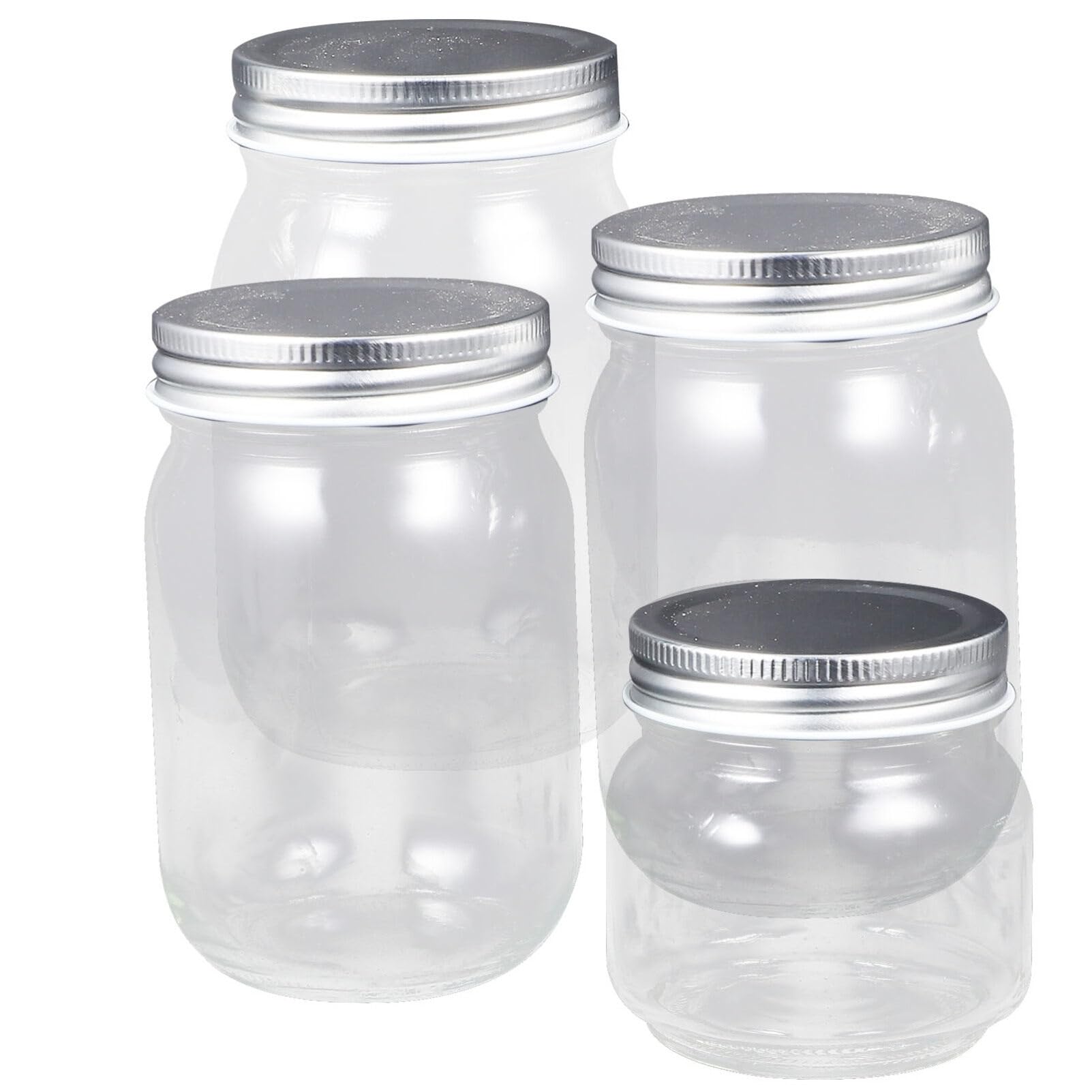 4pcs Small Honey Jar Sugar Scrub Jars Mason Jars Transparent Jam Containers Sealed Honey Jars Jam Clear Jars for Home Kitchen Jam Jars Clear Glass Jars Lidded Jam Jars Sealing Jars