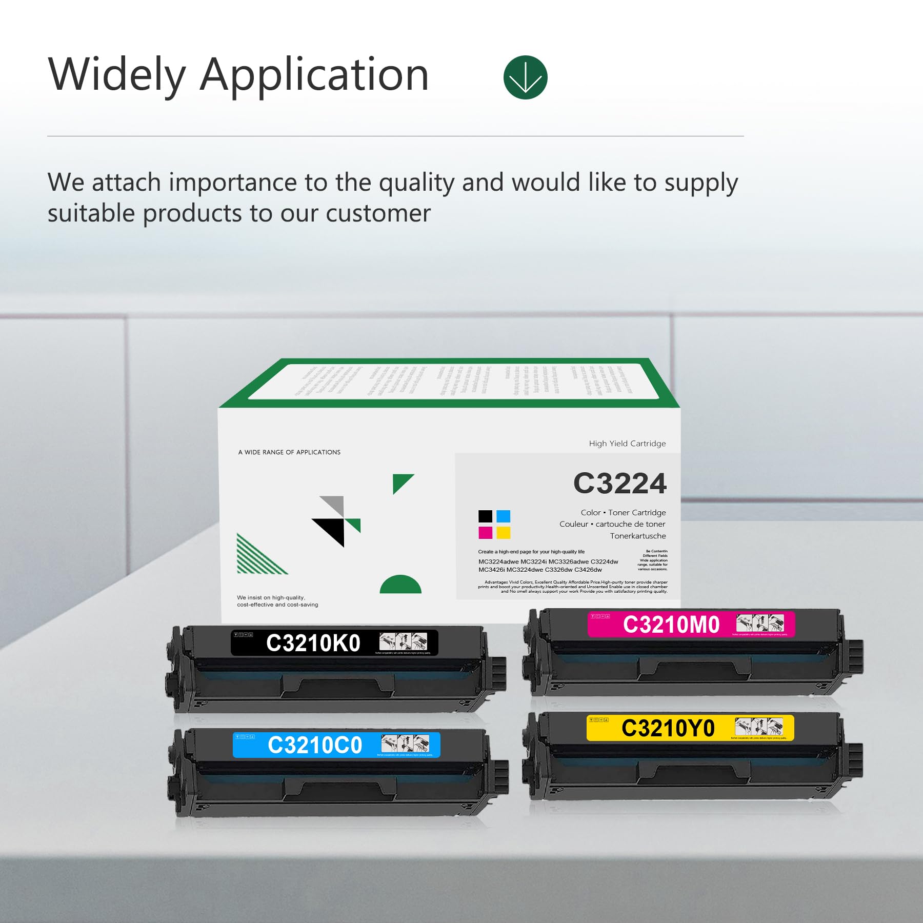 C3224 Toner Cartridge (5-Pack, 2BK/1C/1M/1Y) - Compatible C3210K0 C3210C0 C3210M0 C3210Y0 Toner Cartridge Replacement for Lexmark C3224dw C3326dw C3426dw MC3224i MC3426i MC3224dwe MC3326i Printer