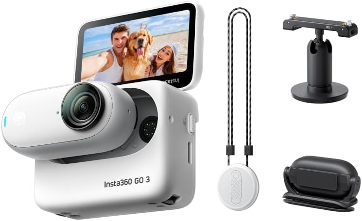 Insta360 GO 3 (128GB) – Small & Lightweight Action Camera, Portable and Versatile, Hands-Free POV, Mount Anywhere, Stabilization, Multifunctional Action Pod, Waterproof, for Travel, Sports, Vlog