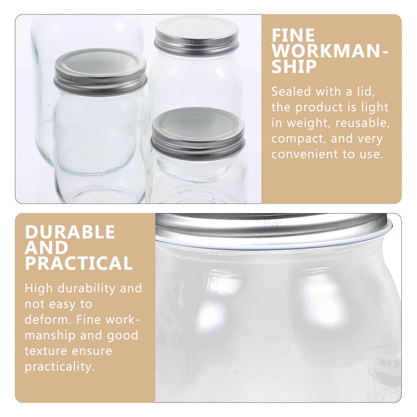 4pcs Small Honey Jar Sugar Scrub Jars Mason Jars Transparent Jam Containers Sealed Honey Jars Jam Clear Jars for Home Kitchen Jam Jars Clear Glass Jars Lidded Jam Jars Sealing Jars