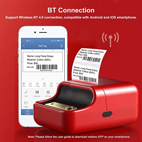 VIBY Label Printer Portable BT Thermal Label Maker Sticker Printer with RFID Recognition for Labeling Price Name Printing