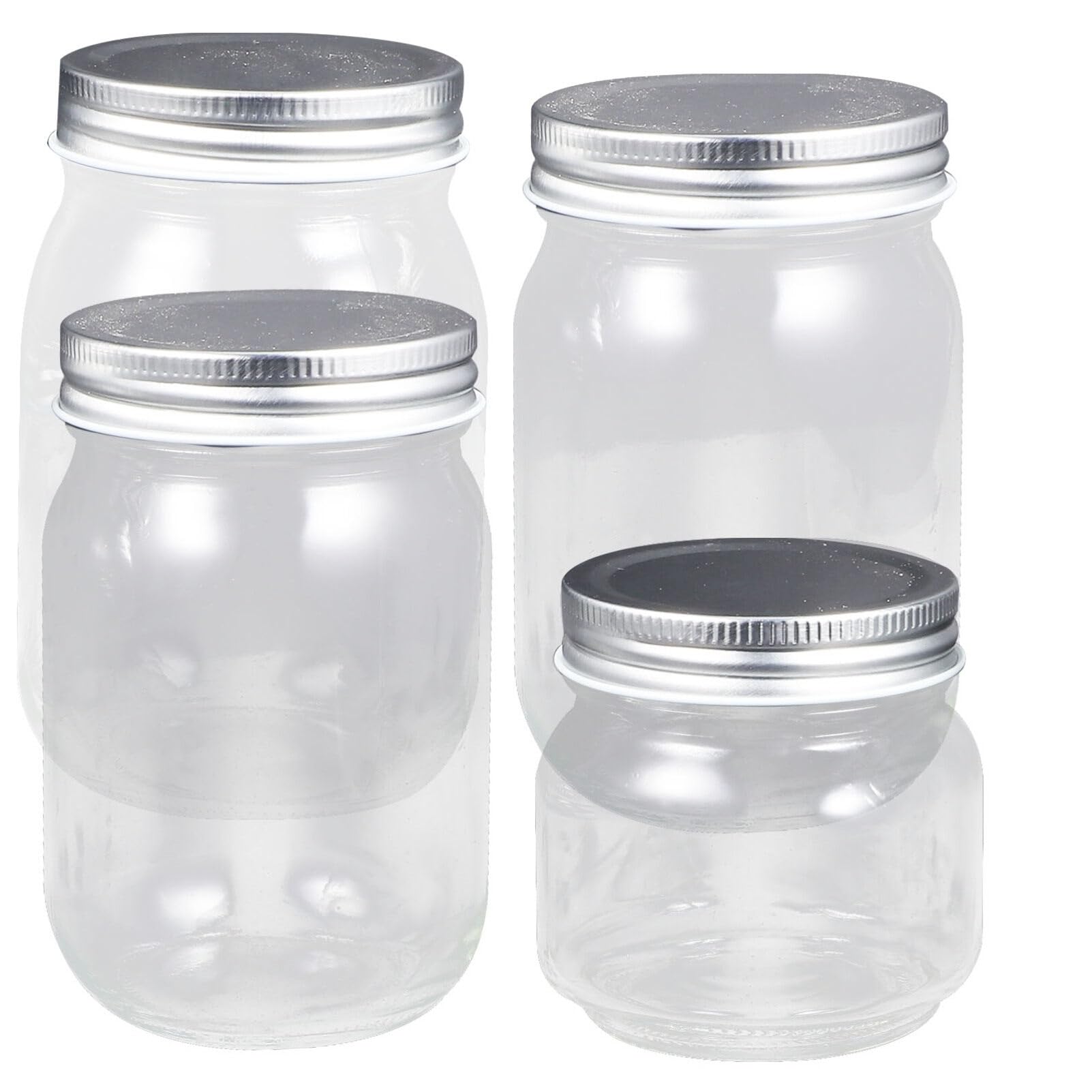 4pcs Small Honey Jar Sugar Scrub Jars Mason Jars Transparent Jam Containers Sealed Honey Jars Jam Clear Jars for Home Kitchen Jam Jars Clear Glass Jars Lidded Jam Jars Sealing Jars